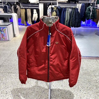阿迪达斯三叶草棉服男2025新年款双面穿立领夹克外套KA0821KA0822