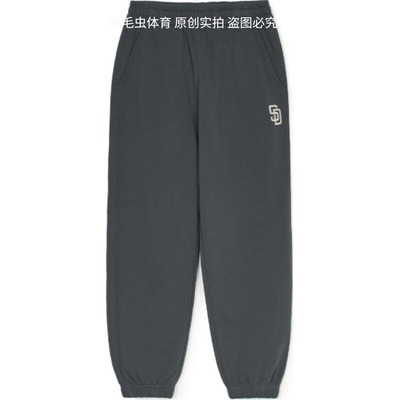 韩国MLB代购男女情侣简约休闲长裤松紧收腰纯色束脚裤3APTB0244