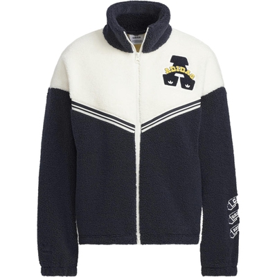 adidas阿迪达斯三叶草女2024秋季仿羊羔绒撞色拼接夹克外套JD6369