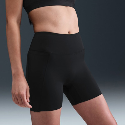NIKE耐克女裤新款运动训练瑜伽骑行高腰短裤健身紧身裤HQ6833-010