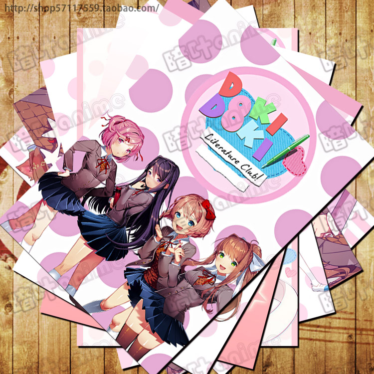 心跳文学部海报周边 明信片 卡贴动漫挂画壁画 心跳文学部 莫妮卡_虎窝淘