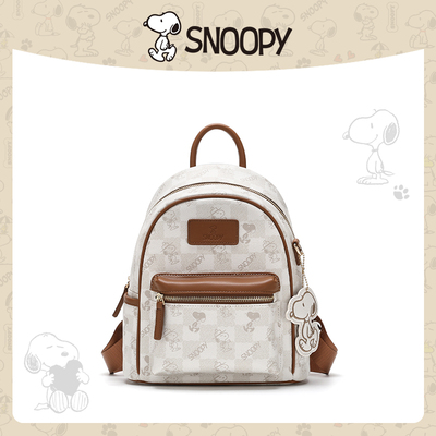史努比双肩包女2025新款时尚高级感背包女大学生书包