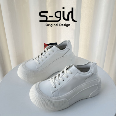 SGIRLTWTW大头松糕厚底小白鞋女