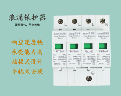 SPD电涌浪涌保护器2P4P25 40 80KA避雷防雷器lmax8/20ln10/350US
