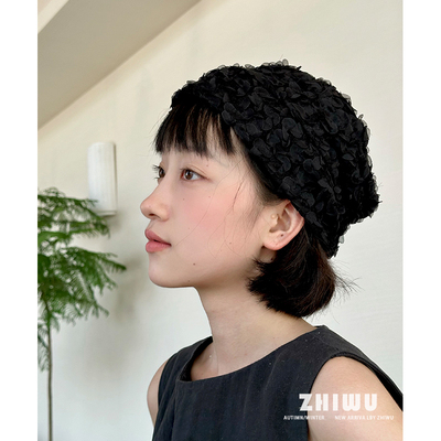 小众ins风花瓣包头帽女