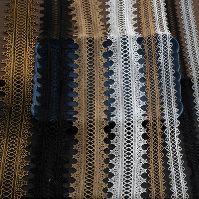 MAMASA双边星星涤纶金线水溶花边