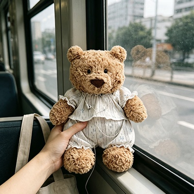 仅衣服】28cm巴塞罗熊玩偶娃衣服红樱镂空睡衣套装日系简约休闲风