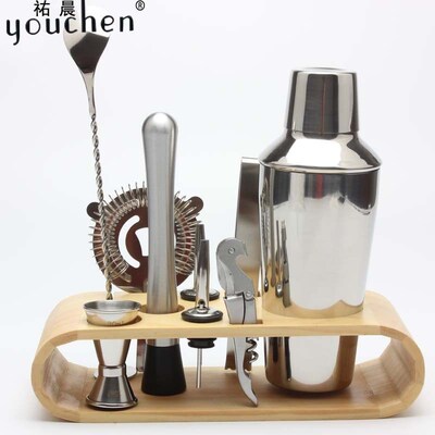 Stainless steel cocktail shaker cocktail bartender kit oval