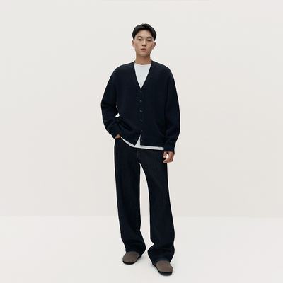 TRENDIANO2025新款复古水洗弹力棉百搭男款直筒牛仔裤 1SM1062100