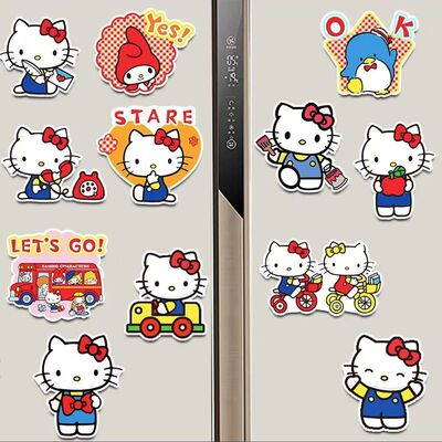 很OK！kitty酱!又被硬控啦!一整套12个hellokitty冰箱贴直接拿下