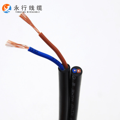 永行电线电缆rvv2x1平方二芯电柜控制软护套线国标铜芯户外电源线