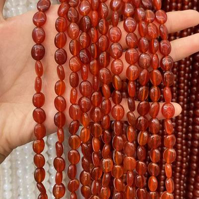 天然红玛瑙不规则随形散珠子