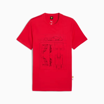 PUMA彪马男士运动T恤短袖圆领Ferrari法拉利联名款纯棉吸汗本命年