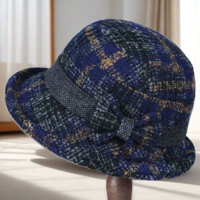 帽子秋冬天妈妈毛呢盆帽奶奶布盆帽春秋加厚渔夫帽中老年人礼帽