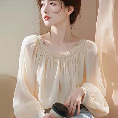 衬衫雪纺2024新款白色早秋气质