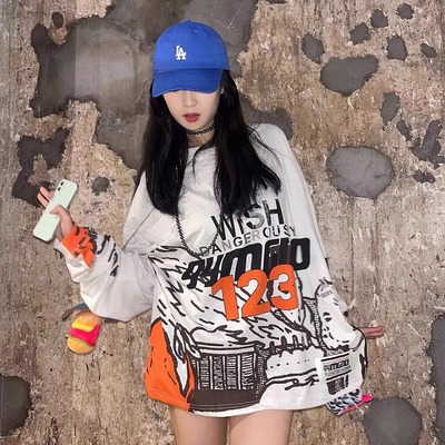 高街正品宽松长袖T恤RRR123TALK