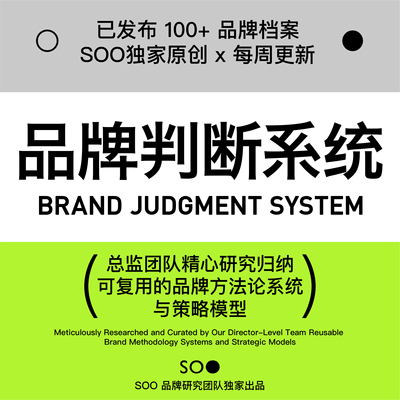 1年会员 SOO品牌方案库 ｜原创品牌档案 | 品牌判断系统
