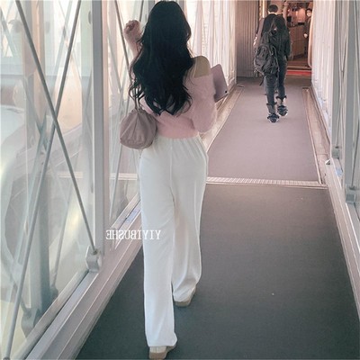 PI109闺蜜追着要链接 舒适松紧腰宽松显瘦休闲裤fe