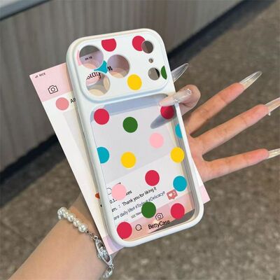 Ins Colorful Polka Dots Full Coverage Large Camera Window Phone Case 适用 iPhone 17 16 Pro Max 15 14