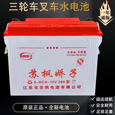 苏枫水电池60斤70斤80斤工程车载重电三轮车电叉车12v水电瓶260型