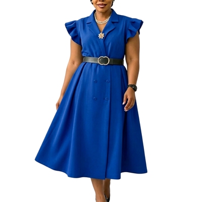 欧美风大码非洲连衣裙 African female dress OL dress plus size
