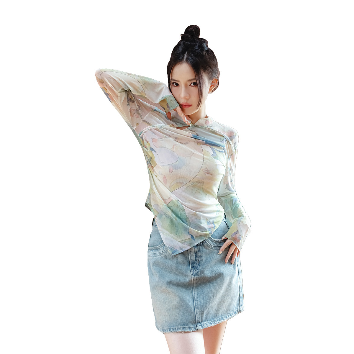 JKJS【蔷薇伊人】牛仔半身裙2023年夏季新款小个子百搭显瘦A字裙_虎窝淘