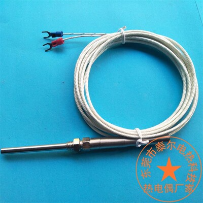 仿进口探头式热电偶 温度传感器 探针式M8螺纹安装K型PT100热电阻