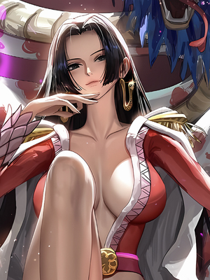 星空《坐姿女帝》海贼王op波雅汉库克蛇姬Boa Hancock动漫装饰画