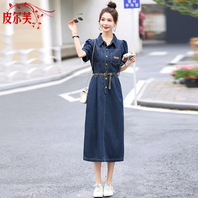 小个子法式牛仔连衣裙女士