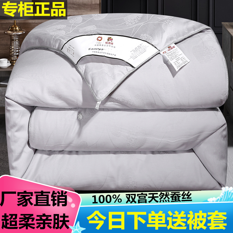 桐乡蚕丝被100%桑蚕丝春秋被二合一子母被全棉冬被夏凉被婚庆被芯