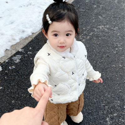 儿童加棉加绒马甲秋冬新款保暖