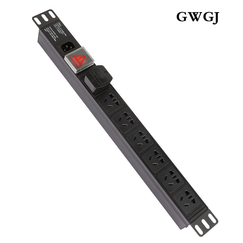 PDU机柜电源插座1U19英寸6位10A带双断开关热拔插SPD浪涌模块排插_虎窝淘