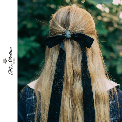 MP发圈黑色丝绒美人头蝴蝶结