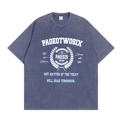 PAGE026短袖校园复古T恤原创设计