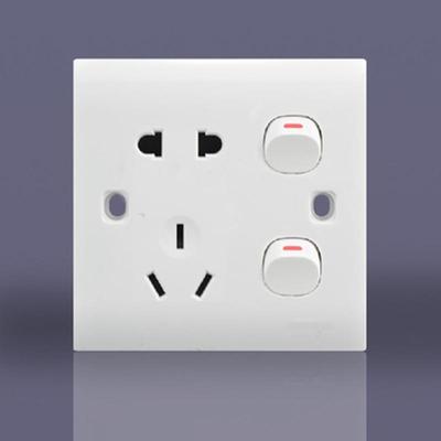 家用明装86型雅白电源开关插座面板家用墙壁一开单控电灯开关包邮