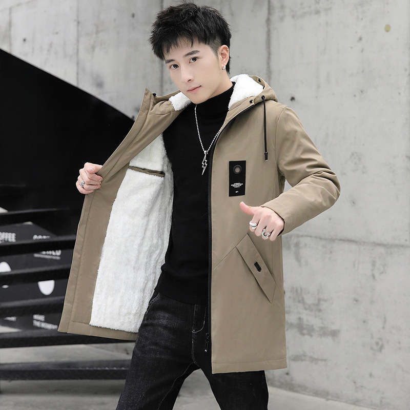 外套男中长款韩版工装学生加绒男士加厚青少年2025秋冬装夹克风衣