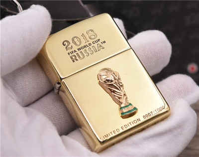 正品ZIPPO 纯铜常规定制 RUSSIA 2018俄罗斯世界杯FIFA C罗 梅西