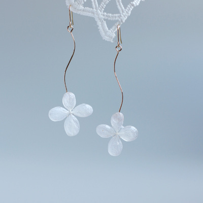 hana手作小众设计绣球永生花朵耳