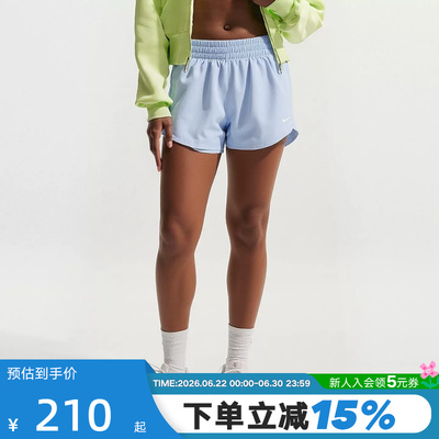 NIKE耐克DRI-FIT女子速干透气中腰二合一跑步短裤夏季 DX6013-407