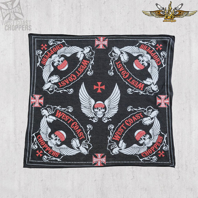 黑金定制  WEST COAST CHOPPERS美国 进口复古多功能方巾头巾围巾