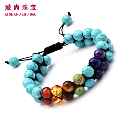 火山石玛瑙石手链情侣欧美