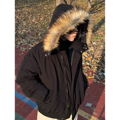 美式复古毛领加厚保暖派克服外套