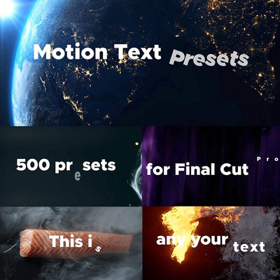FCPX插件Motion Text Presets文字动画字幕标题预设500个