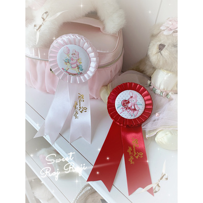 roji原创手作花丸胸针徽章lolita