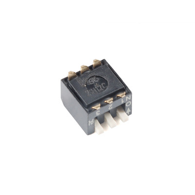 DSPV03LSGET 2.54mm间距3位琴键式贴片拨码开关/拨动编码开关