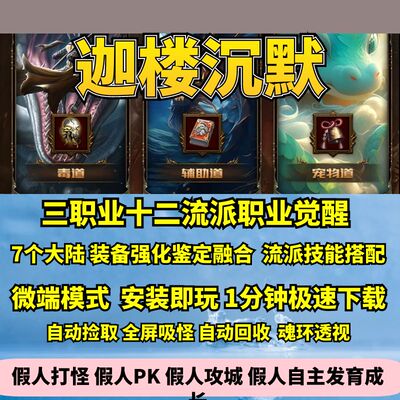迦楼沉默三职业十二流派7大陆