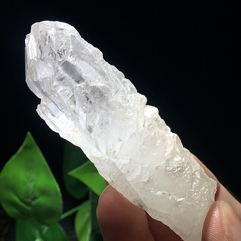 天然巴基斯坦涅槃白水晶原石原矿晶洞骨干石腐蚀纹水晶柱特色摆件