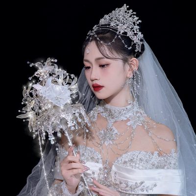 权杖手捧花结婚新娘婚礼手工高级