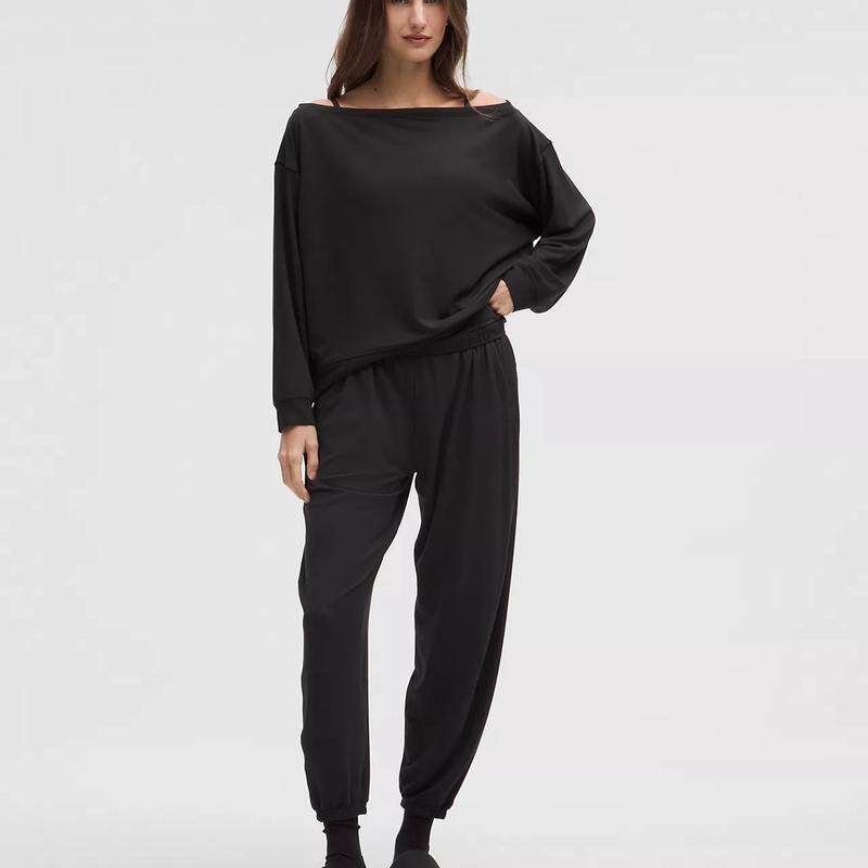 海外代购lululemon/露露乐蒙女士运动长裤舒适透气宽松中腰瑜伽