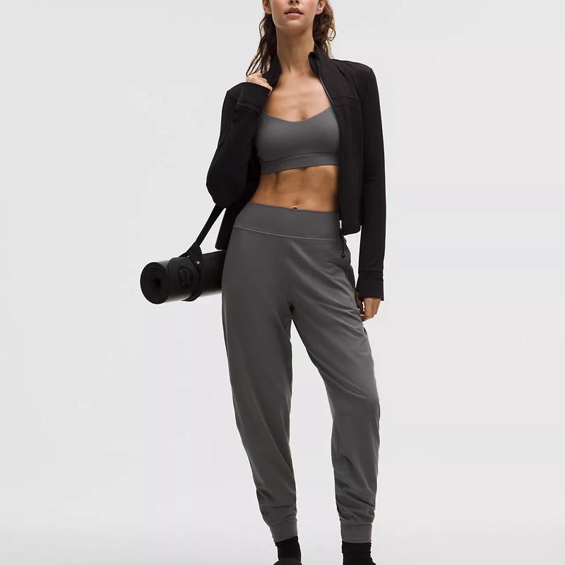 海外代购lululemon/露露乐蒙女士运动长裤弹力透气高腰束脚瑜伽